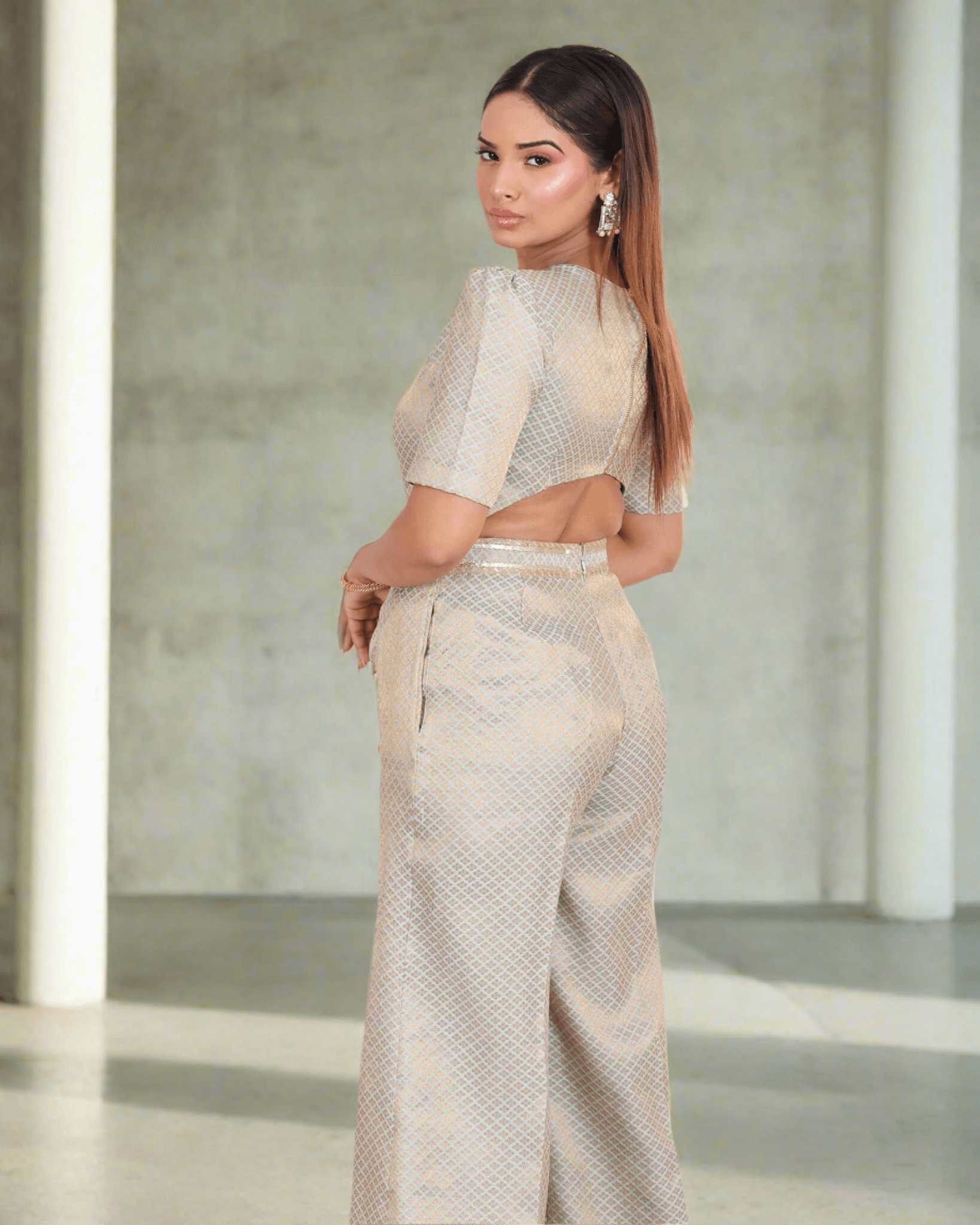 Luxe Brocade Jumpsuit - Chic Indo-Western Style – House Of Majisha
